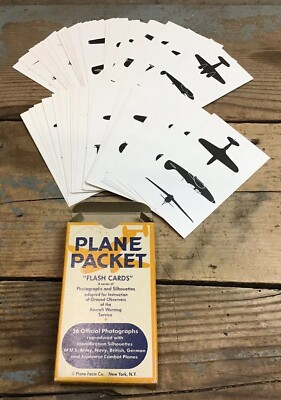 Vtg Plane Packet Flash Cards In Original Box - 56 Photographs Army Navy ...