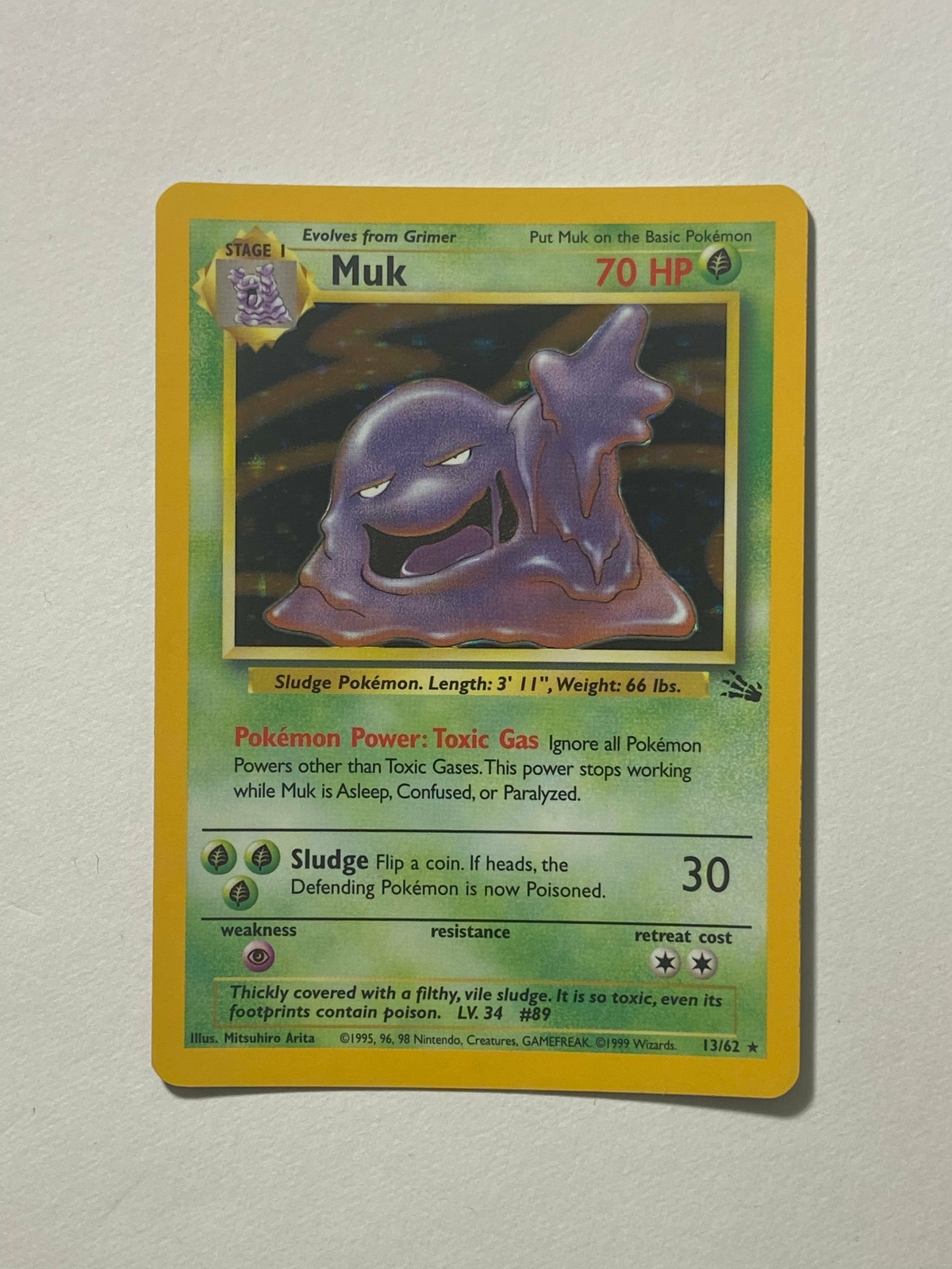 Muk Fossil Holo near mint condition ENGLISH 13/62 | eBay