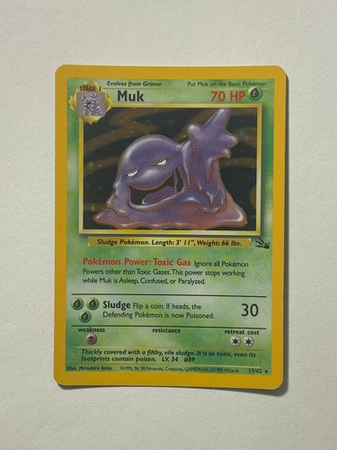 Muk Fossil Holo near mint condition ENGLISH 13/62 | eBay