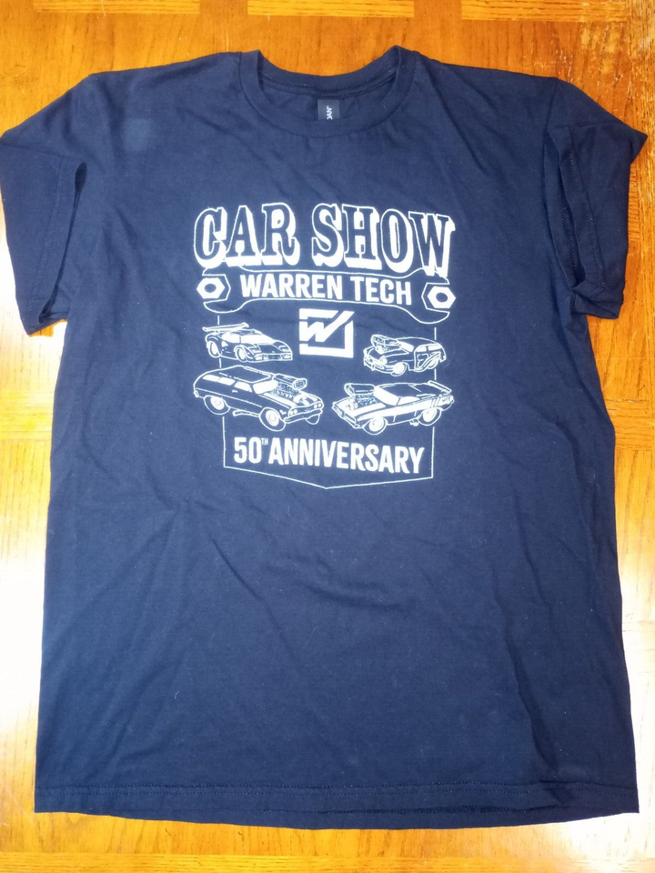 VINTAGE WARREN TECH CAR SHOW 50 ANNIVERSARY T SHIRT..SIZE MEDIUM. 20 PITS | eBay