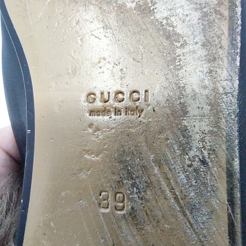 Gucci 39 tiger Princetown horse bit black leather mules slides slippers womens | eBay