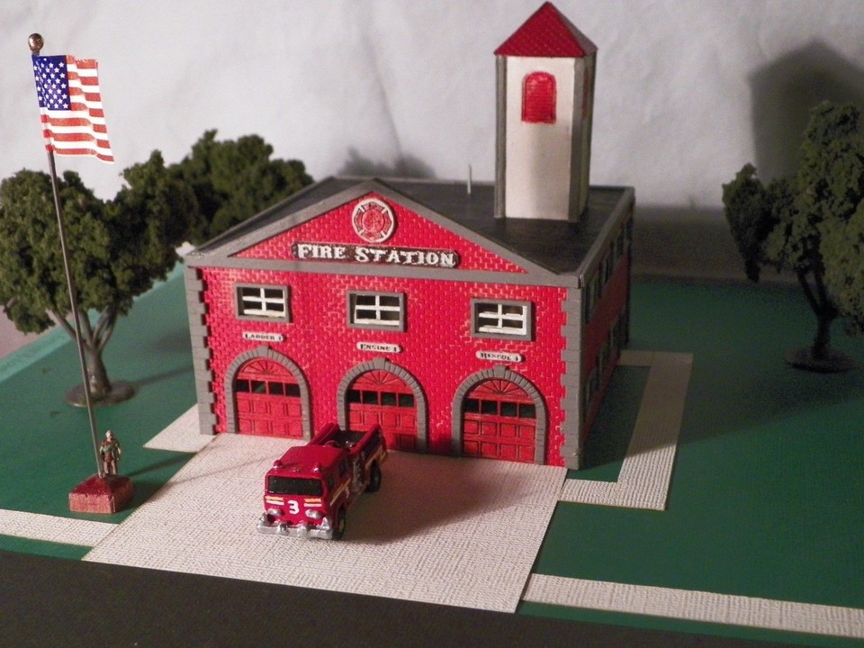 HO Scale Fire House Kit | eBay