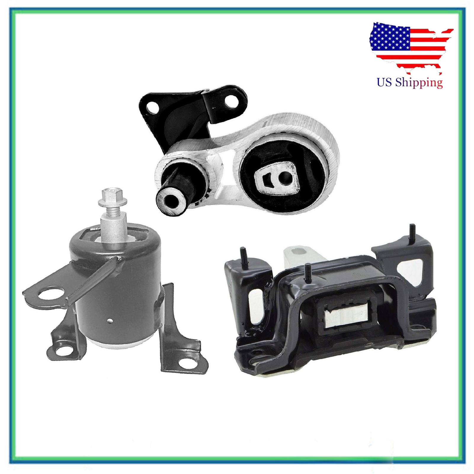 Set 3PCS Engine Motor & Transmission Mount For 2014-2019 Ford Fiesta 1. ...