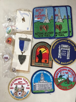 Vicksburg National Military Park medal emblem repeat pins set BSA Trail ...