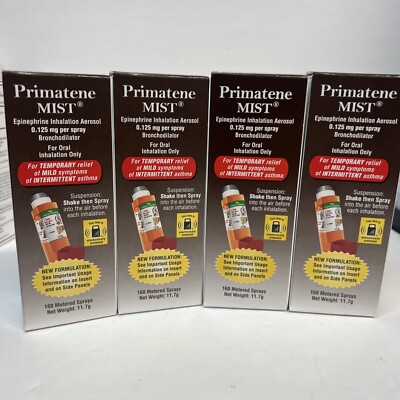 4 Primatene Mist Epinephrine Inhalation Aerosol Bronchodilator 160 ...