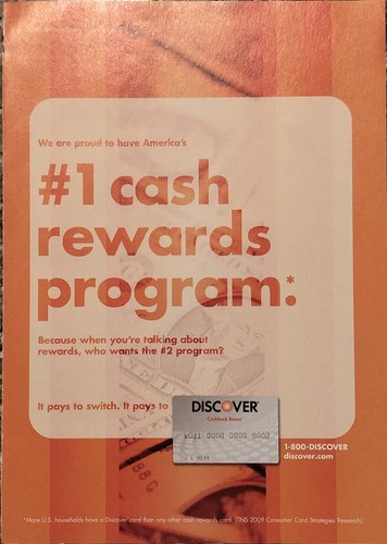 2011 Discover Credit Card PRINT AD #1 Cash Rewards Program Bank FDIC 5. ...