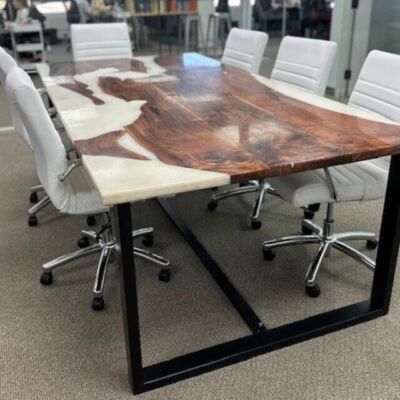 White Epoxy Conference Room table Top for Office Meeting Furniture ...