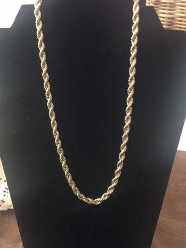 Vintage 24” Gold Tone Rope Chain Neckace, Chunky, Nice Length, Estate ...