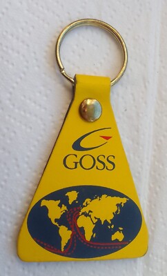 VINTAGE Keyring Leather Key Fob Large Yellow GOSS Digital Marketing ...