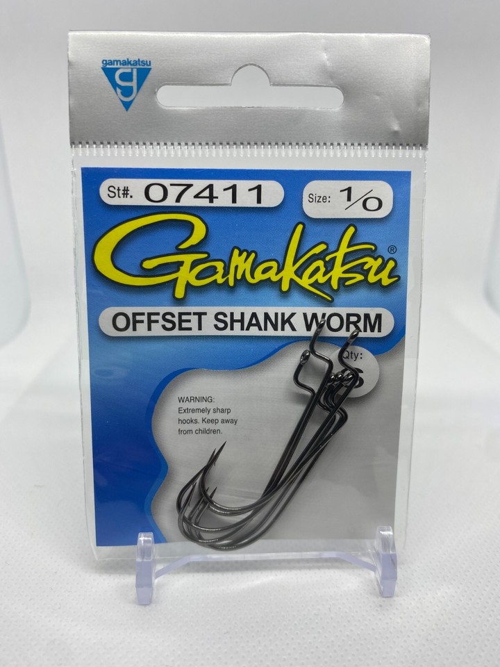 gamakatsu offset shank worm hook Pick SZ 007414 07411 07412 07415 07115 ...