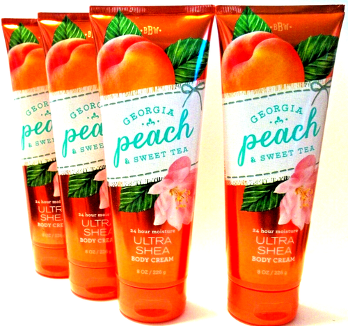 Bath Body Works GEORGIA PEACH & SWEET TEA Body Cream, 8 oz/226 g, NEW x ...
