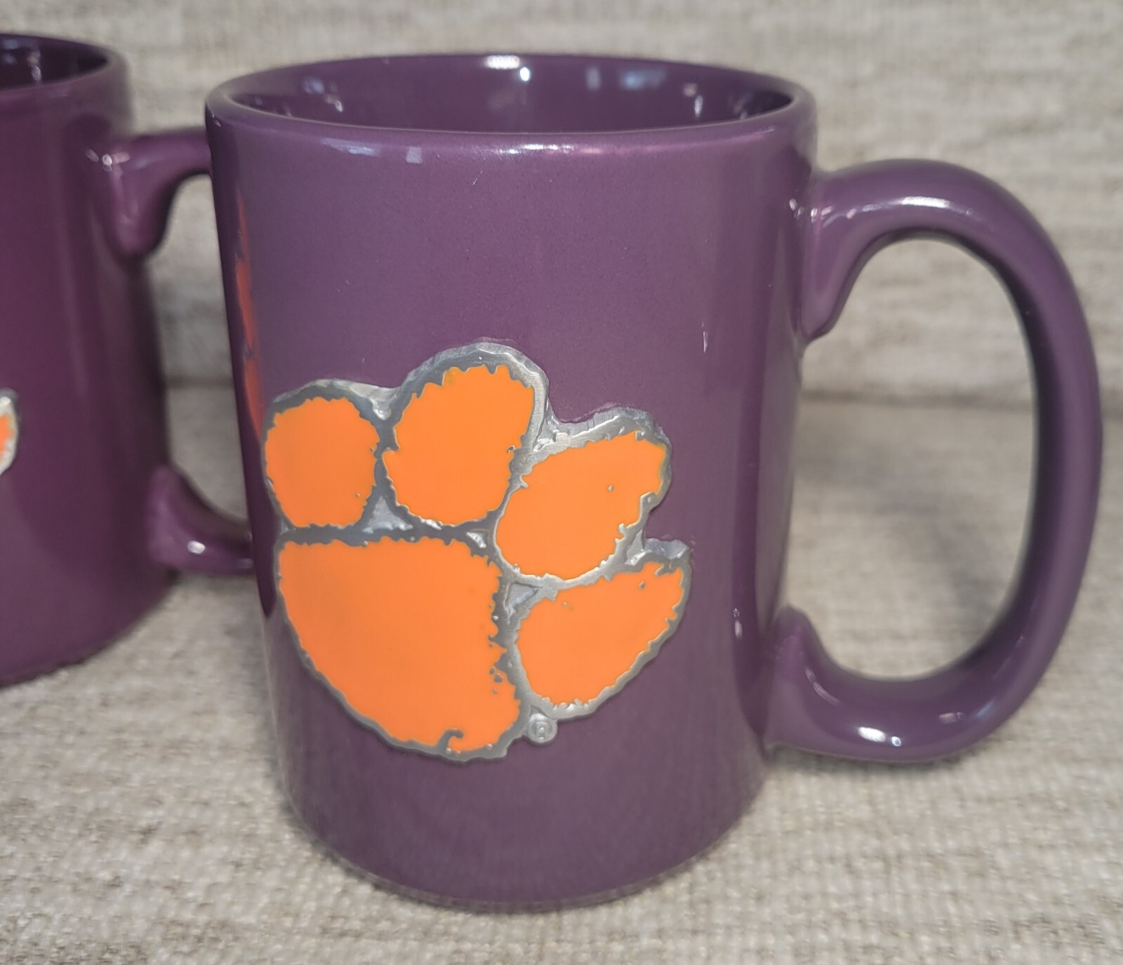 Clemson University Tigers Coffee Mugs,Soup Mugs Purple Tiger Paw Print ...