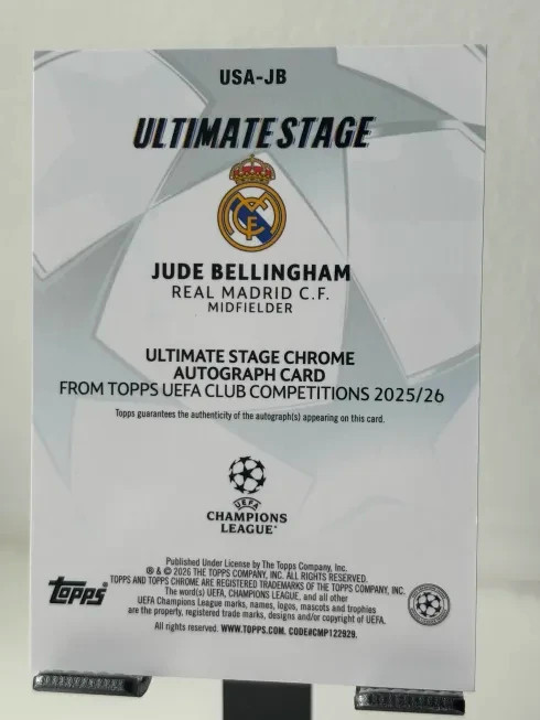 Jude Bellingham Auto - 2025-26 Topps Chrome Flagship UCC