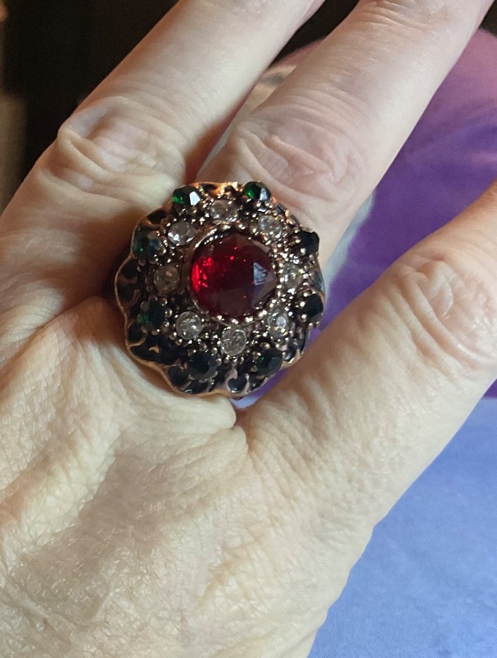 MAGNIFICENT HUGE COCKTAIL RING, Turkish Ottoman Ring, Size 7 3/4 | eBay