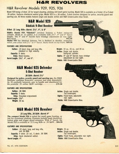 1976 Print Ad Harrington & Richardson H&R Model 929 925 926 922 732 733 ...