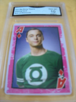 SHELDON COOPER THE BIG BANG THEORY PLAYING CARD ACE OF DIAMONDS GRADED ...