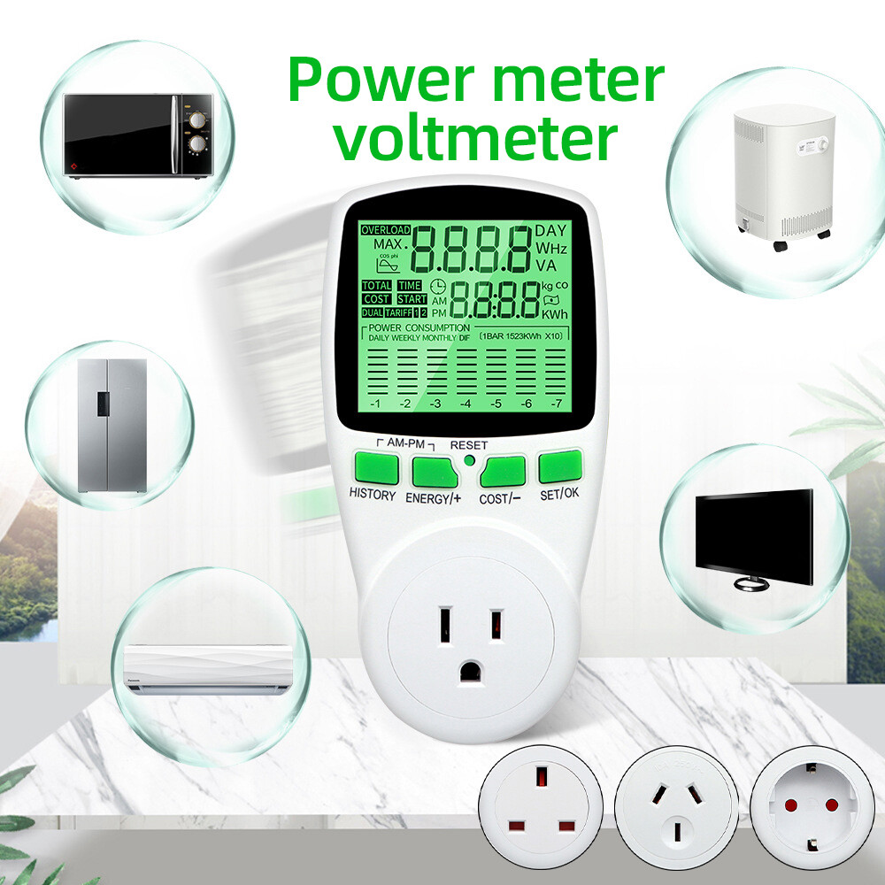 Power Meter Plug Watt -in Socket Power Meter, Home Electrical Usage ...
