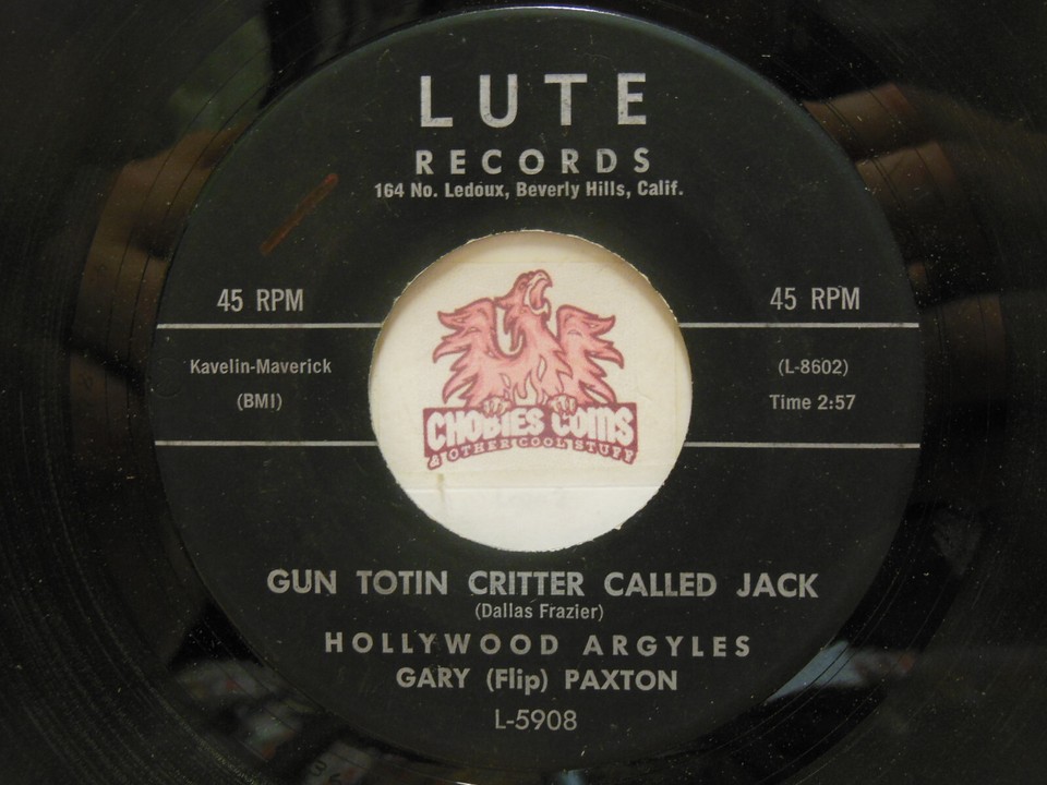 Hollywood Argyles – Bug-Eye / Gun Totin Critter Called Jack, 45 RPM VG+ ...