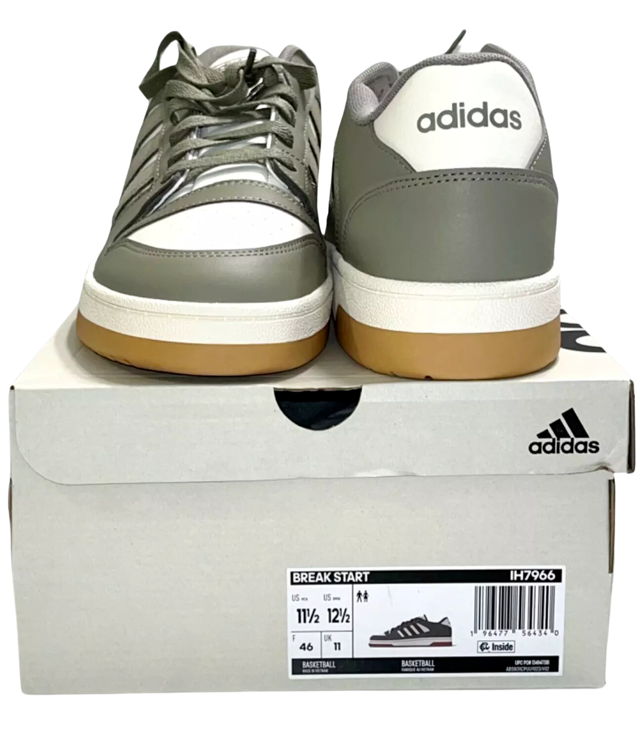 New ADIDAS MEN 11.5 BREAK START IH7966 SHOES SILVER PEBBLE CHALK NWT ...