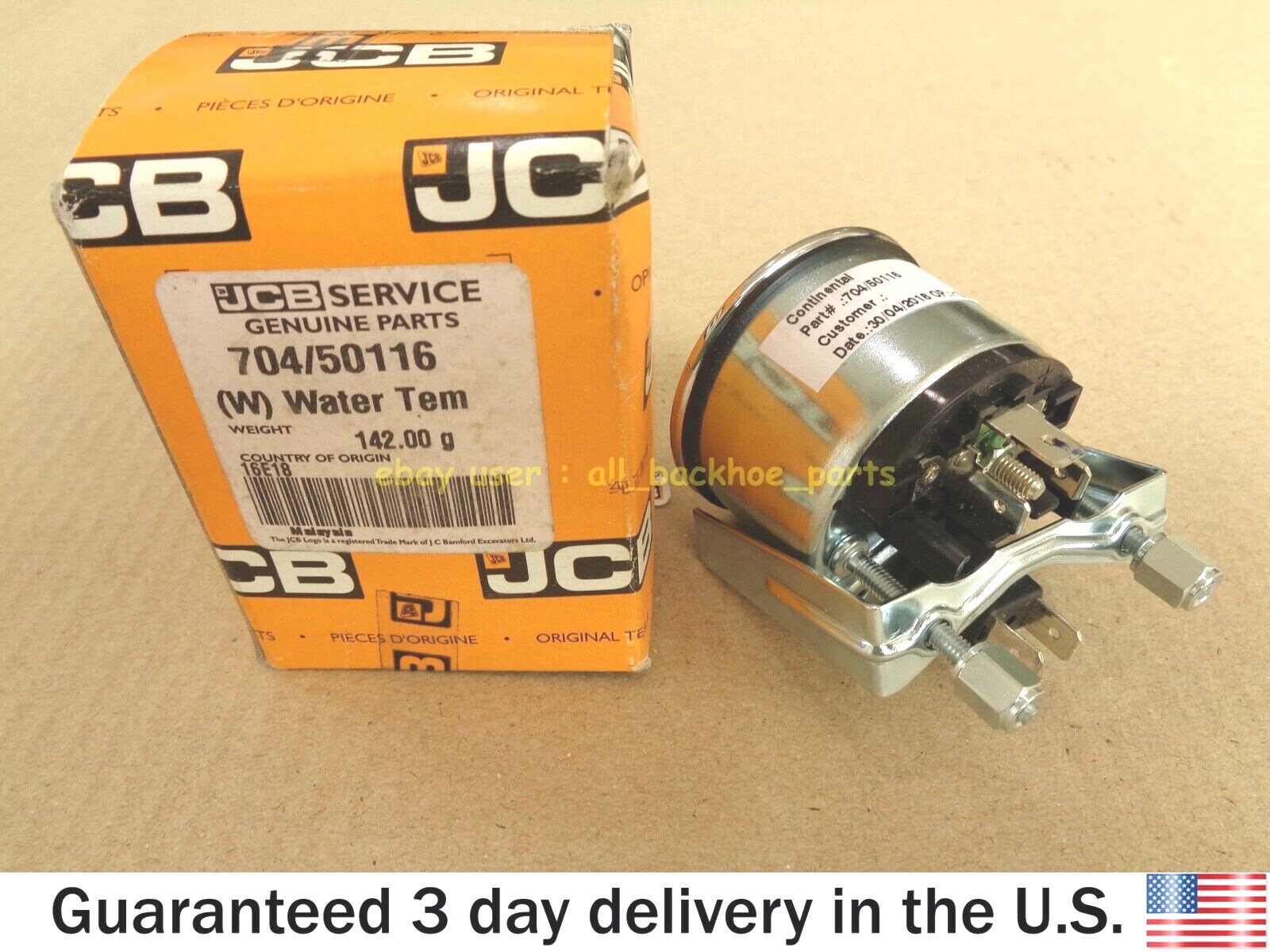 JCB TELEHANDLER - GENUINE JCB WATER TEMPERATURE GAUGE (PART NO. 704/ ...