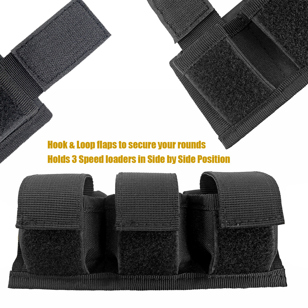 Triple/Double Speedloader Pouch Fits .22 .38 .357 .44 Mag 5 & 6 Shots ...
