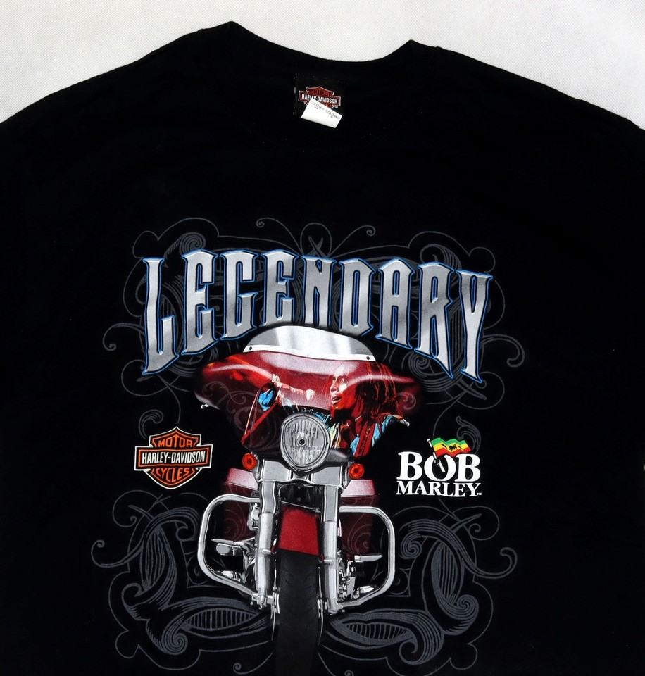 Harley Davidson Legendary Bob Marley Men T Shirt Nassau Bahamas Black ...