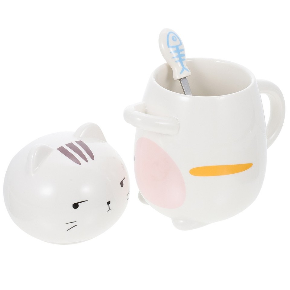 1 Set Cartoon Cat Shape Mug Water Drinking Cup Ceramic Coffee Cup ...