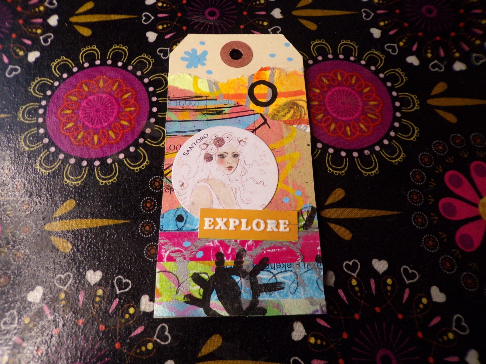 Whimsical whimsy mixed media junk art journal ephemera tag collage ...