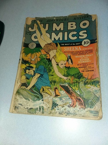 Jumbo Comics #38 fiction house 1942 golden age sheena jungle superhero ...