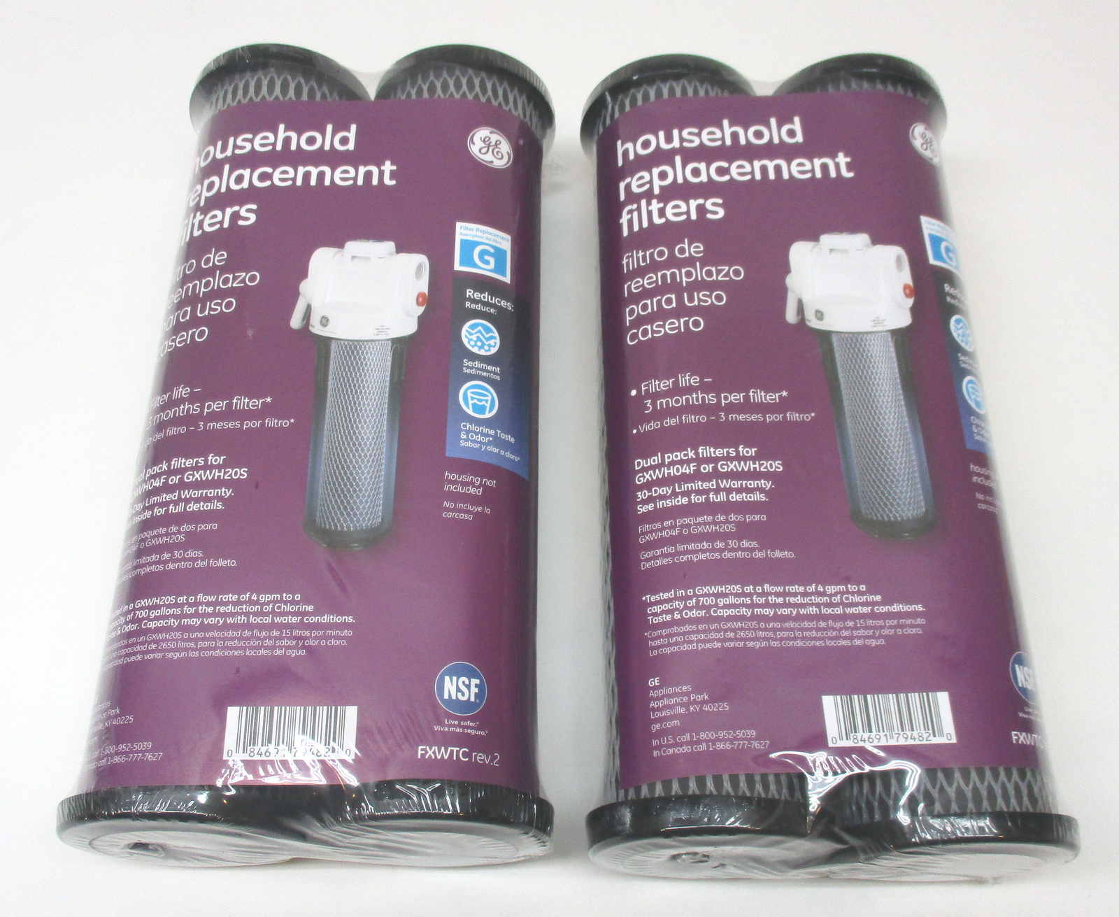 FXWTC-2 2 PAK of GE Water Filter FXWTC Household Sediment Carbon ...