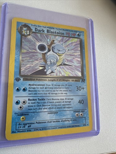First Edition Dark Blastoise 3/82 Holo Team Rocket Set Rare Pokemon ...