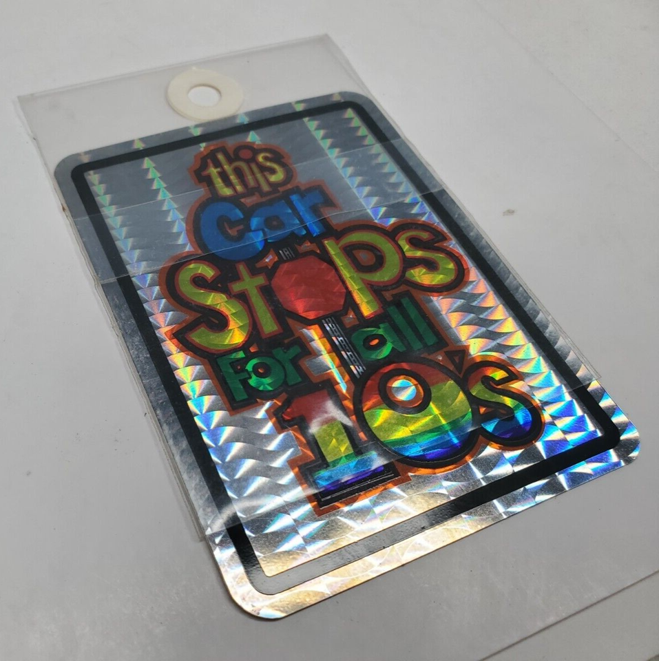 Vintage 1970s This Car Stops For All 10s Prism Decal Sticker NM sealed ...