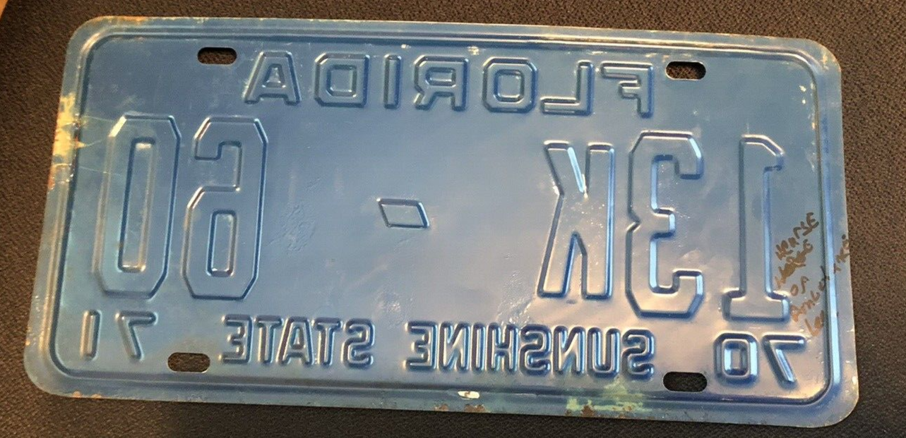 Vintage License Plate FL 1970 1971 Tag Leon County Ambulance or Hearse ...
