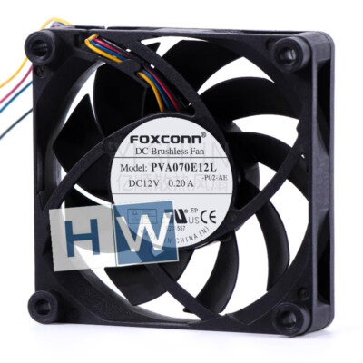1PC FOXCONN PVA070E12L 7015 12V 0.20A 4-wire PWM Speed Controlled ...