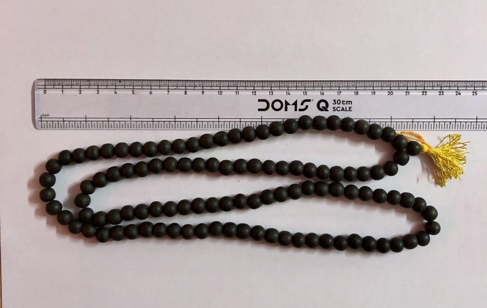 Original Ebony Wood 108+1 Beads 9-10 mm, Natural Karungali Malai Mala ...