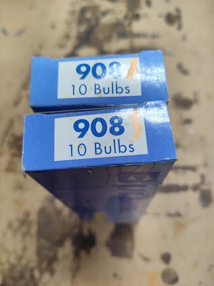 Price for Box of 10 - #908 Bulbrite Bulb Mini Wedge Base 6 Volt 1.5 Amp ...