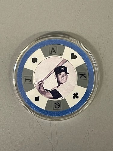 MICKEY MANTLE BASEBALL POKER CHIP GOLF BALL MARKER CARD GUARD ...