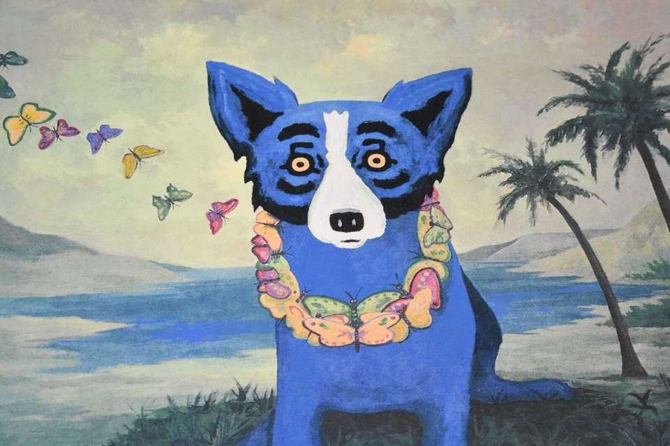 George Rodrigue Blue Dog Hawaiian Blues Remarqued Silkscreen Print ...