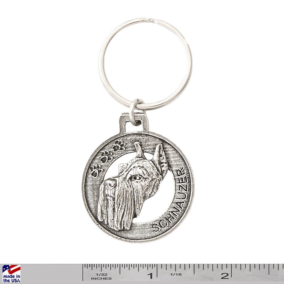 Creative Pewter Designs Schnauzer Dog Pewter KeyChain, Key Fob, D158KC ...