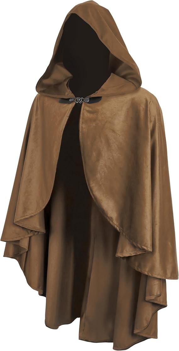 "Medieval Cloak with Hood Short Hooded Cape for Adult Men and Women ...