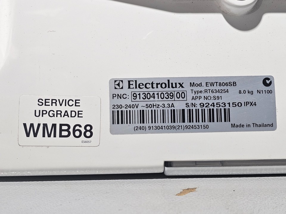 ELECTROLUX Washing Machine EWT806SB Control Panel & Control Module PCB ...