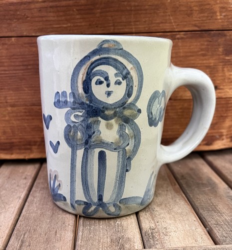 M. A. Hadley Pottery Mug Girl with Garden Rake "The End" 3.75" Coffee ...