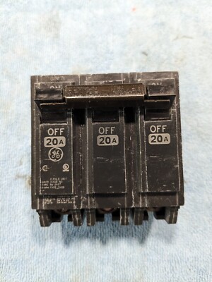 GE THQB32020 3 Pole 20A 240V Circuit Breaker 783164012408| eBay