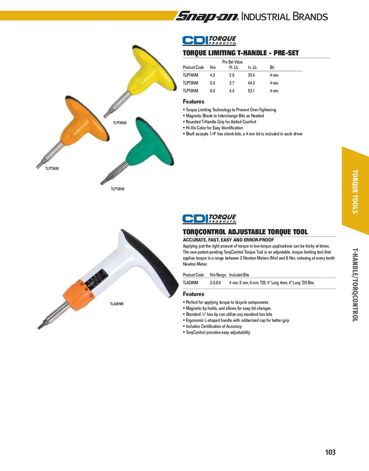 Torque Limiting T-Handle 4 NM Pre-Set -CDI Torque TLPT4NM | eBay