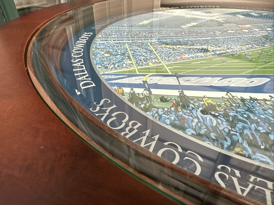 RARE 2006 Cowboys Stadium End Table Danbury Mint Dallas Wood Glass NFL ...