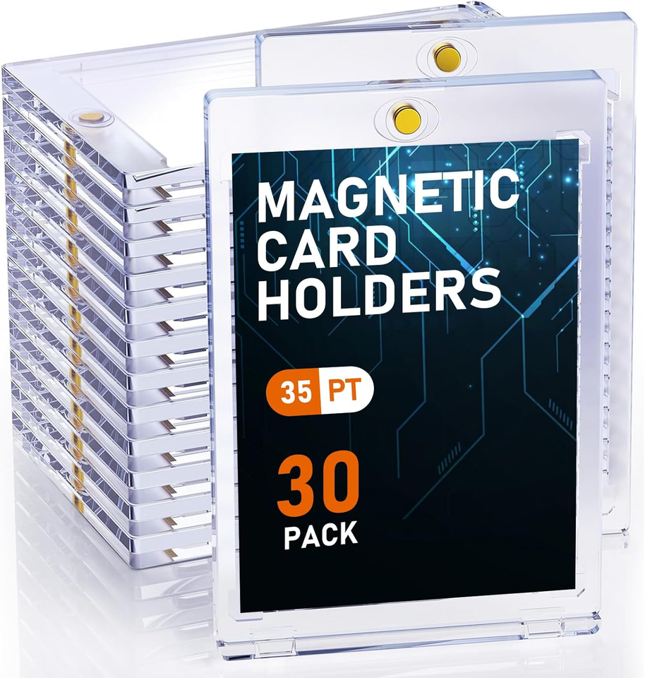 30-Pack Magnetic Card Holder, 35Pt One Touch for Trading Cards, U-V ...