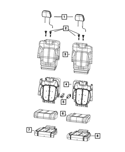 Genuine Mopar Second Row Armrest Right Seat Inboard 6XS331X7AC | eBay