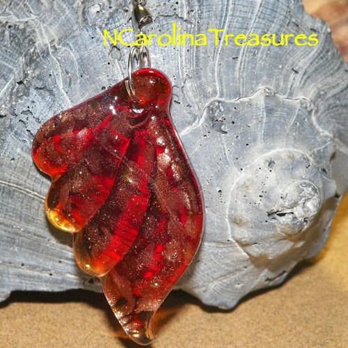 ANGEL WINGS RED COPPER FLAKE MURANO ART GLASS CEILING FAN PULL PULLS ...
