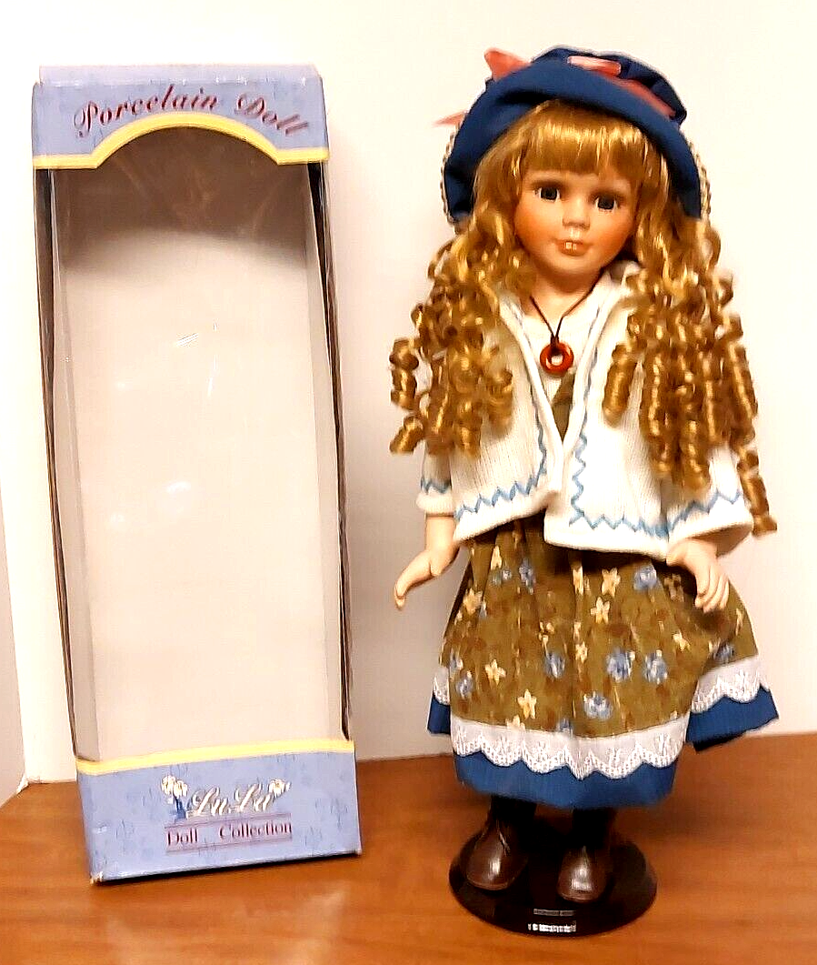 Lula Doll Collectors Porcelain Doll Head is marked Lu La 17" w Box Orig ...