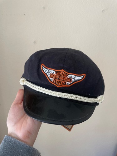 Vintage NWT Harley Davidson Rider Hat Cap Adult motorcycle Captains Hat ...